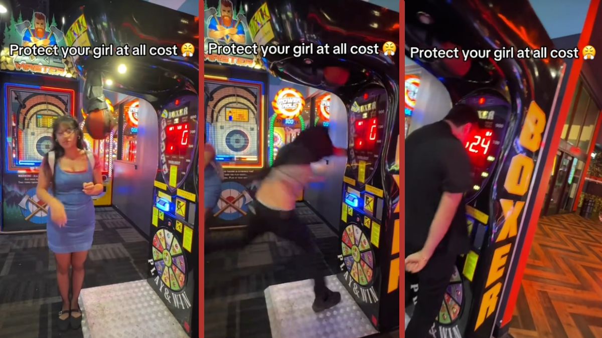 Boyfriend Protects Girlfriend from Arcade Machine: "Why Did Bro Hit ...