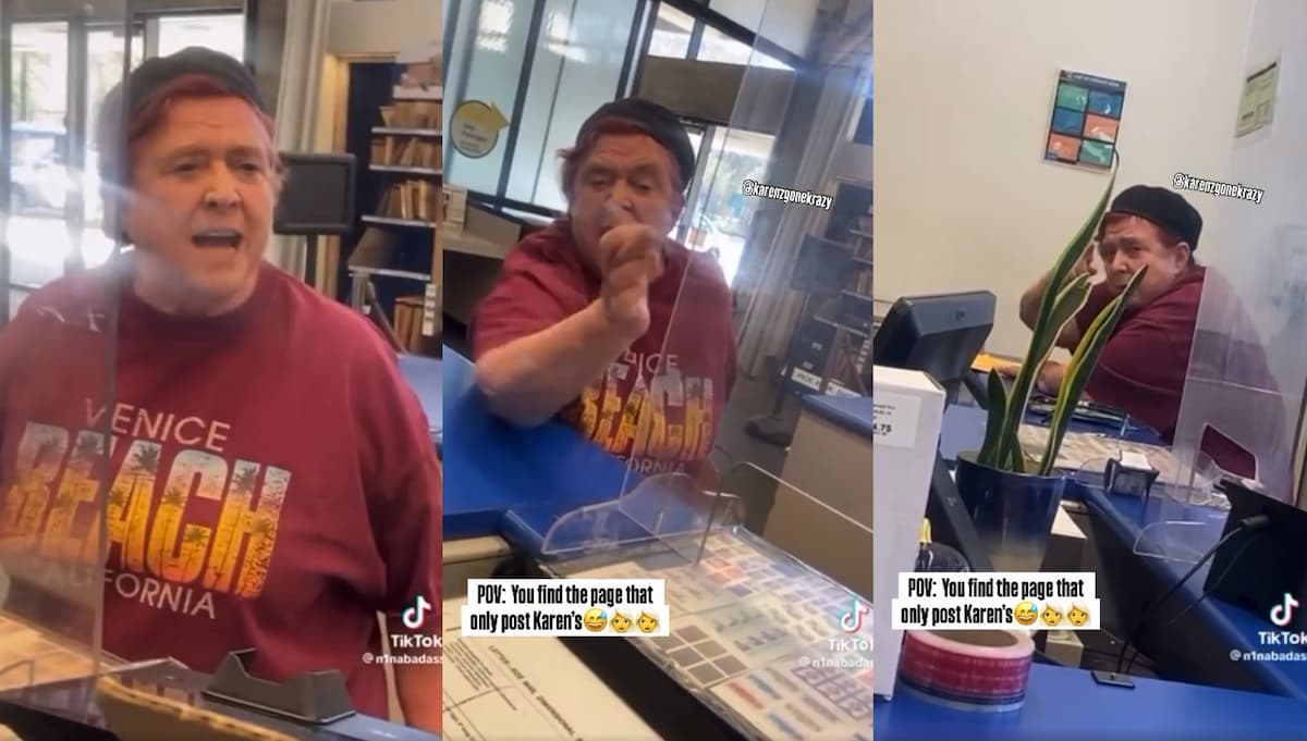 California Karen Melts Down at Post Office Over Return Label Placement ...